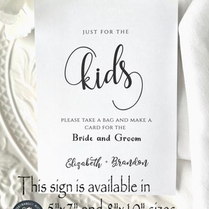 Modern Wedding Sign for Kids Busy Bag Sign Printable 100% Editable Sign ...