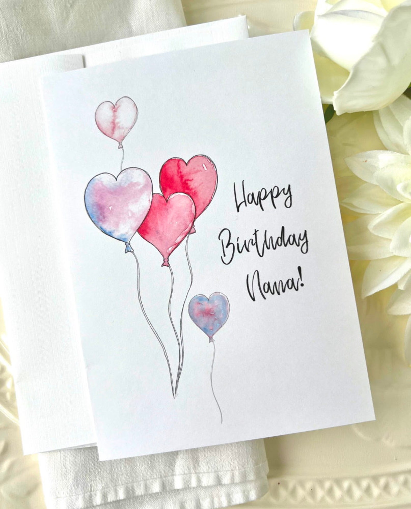 Personalized Birthday Card Printable Editable Card Watercolor - Etsy