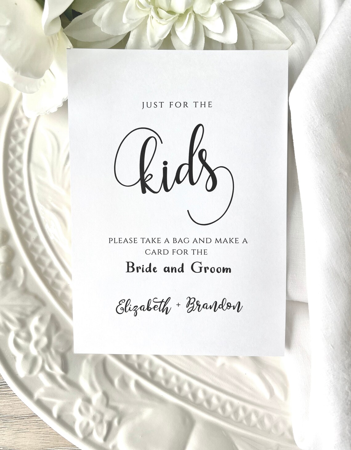 Modern Wedding Sign for Kids Busy Bag Sign Printable 100% Editable Sign ...