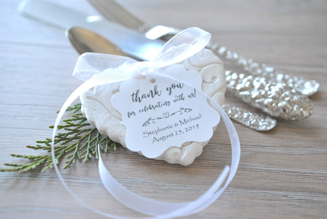 Wedding Salt Dough Imprinted Heart Ornament / Favors - Etsy