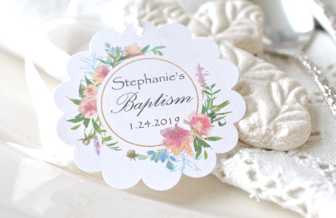 Made for You Personalized Baptism Favor Hang Tags Religious Tag Floral ...