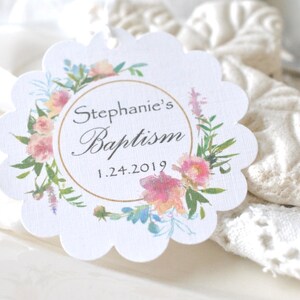 Made for You Personalized Baptism Favor Hang Tags Religious Tag Floral ...