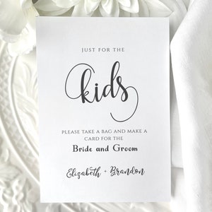 Modern Wedding Sign for Kids Busy Bag Sign Printable 100% Editable Sign ...