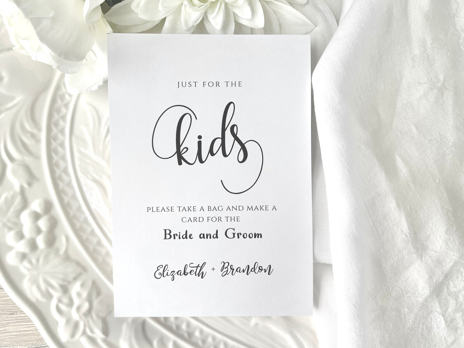 Modern Wedding Sign for Kids Busy Bag Sign Printable 100% Editable Sign ...