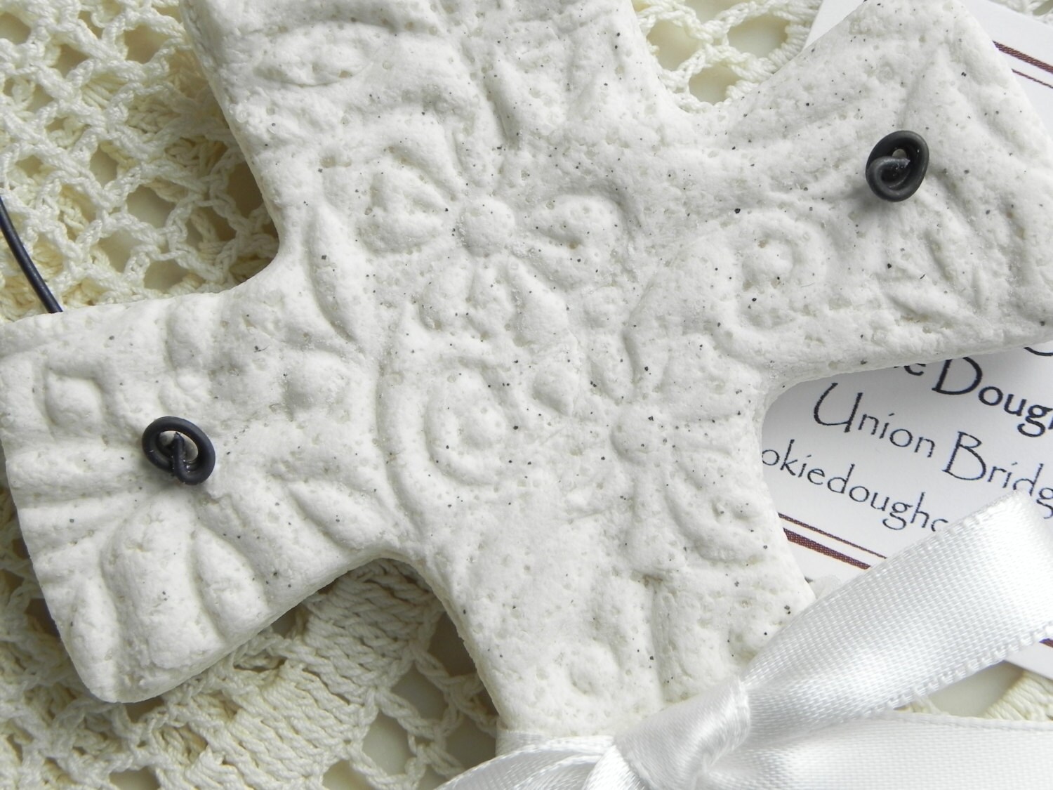 First Communion Baptism Gift Salt Dough Cross Ornament Plain or ...