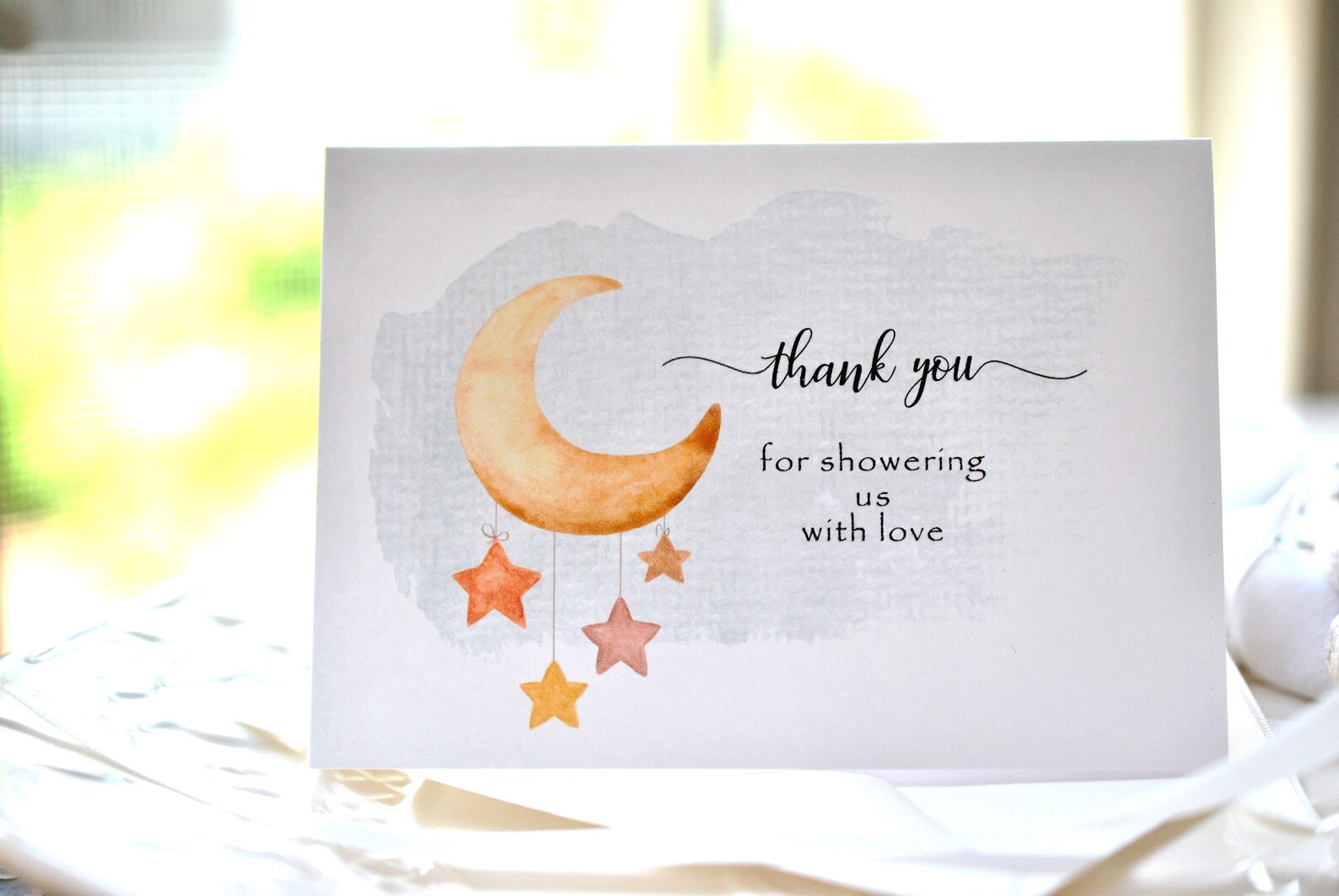 Thank You Moon and Stars Printable Baby Shower Card | Etsy