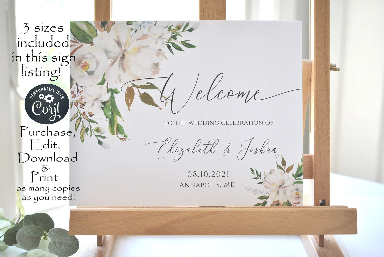 Editable Printable Wedding Welcome Sign Template DIY Instant - Etsy