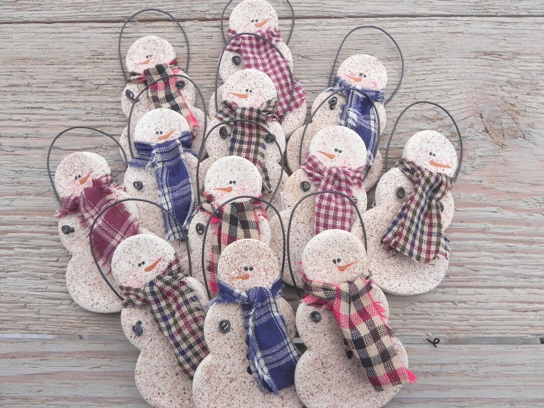 Wholesale Primitive Cinnamon Salt Dough Snowmen Set of 10 / Party ...