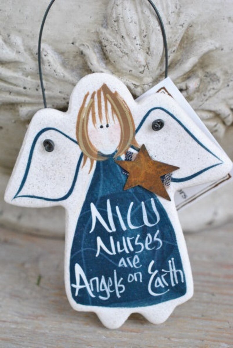 NICU Nurse Gift Salt Dough Ornament Gift for Nurses Angel Ornament ...