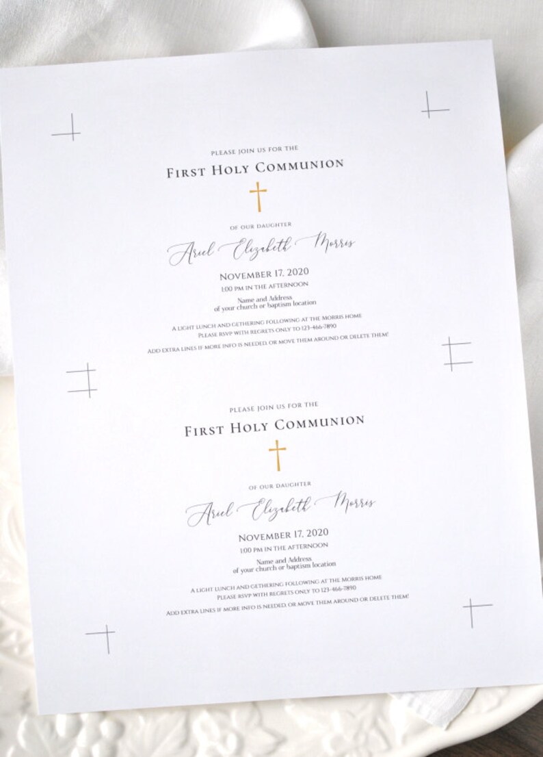 Printable Communion Editable Minimalist Communion Simple | Etsy