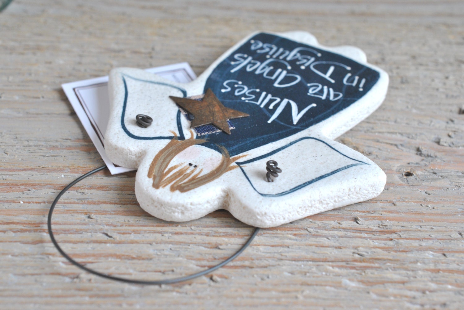 Nurse Gift Salt Dough Angel Ornament - Etsy