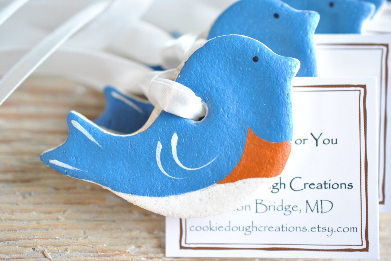 Blue Bird Decorations Set of 10 Mini 2 Inch Salt Dough Party | Etsy