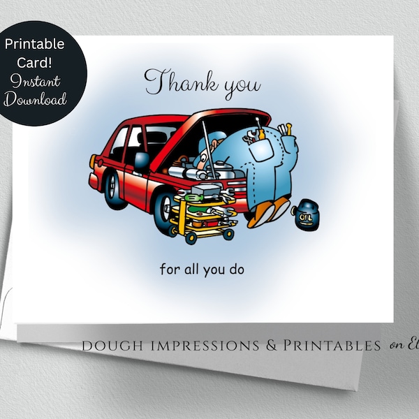 Mechanic Thank You Cards - Etsy