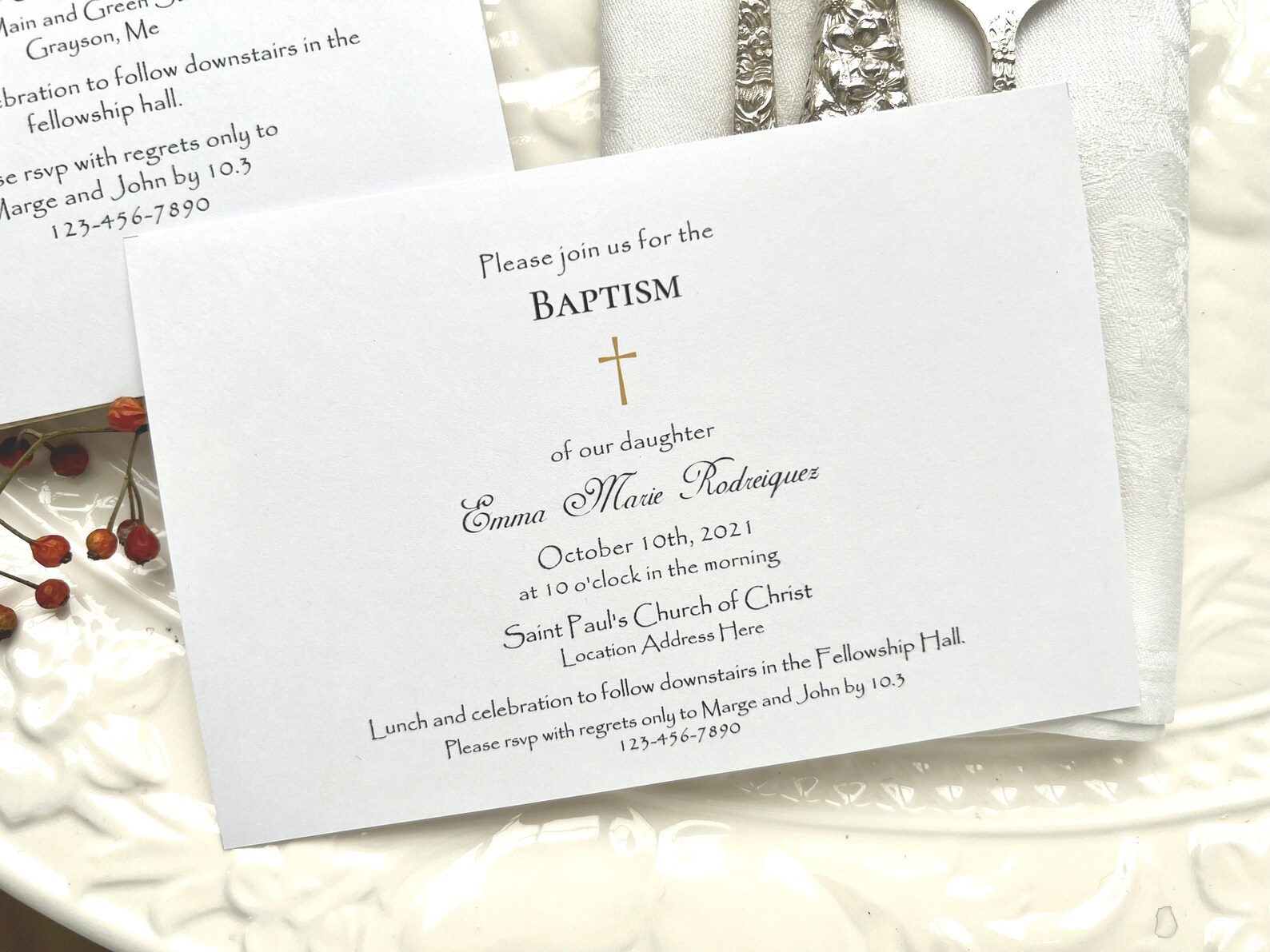 Printable Minimalist Baptism Invitations Simple Modern 3 - Etsy