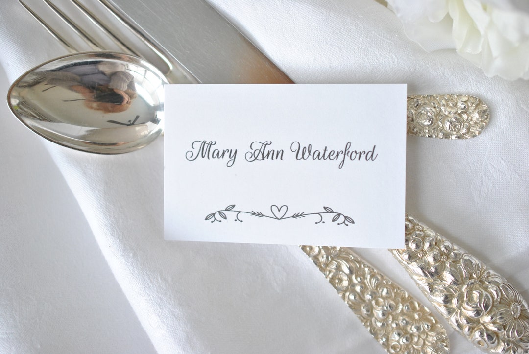 Traditional Wedding Template Place Card Place Setting Tags Instant ...