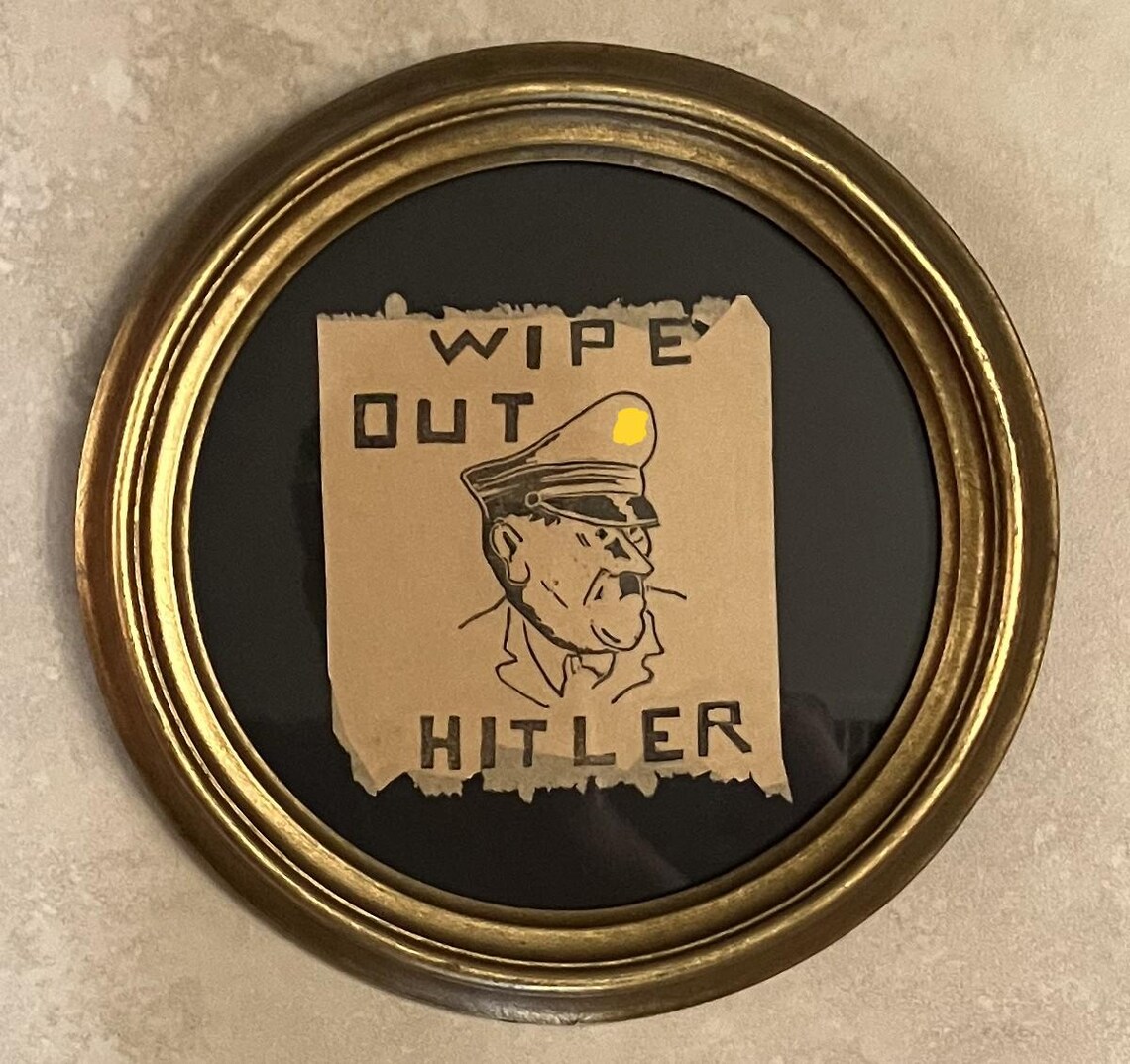 WWII Anti-nazi Toilet Paper, “wipe Out Hitler” Framed, Satire ...