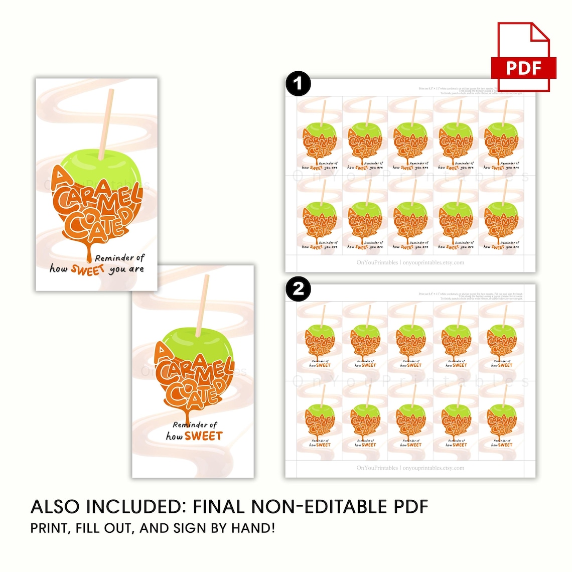 Caramel Apple Gift Tag: Teacher, Staff & Volunteer Appreciation ...