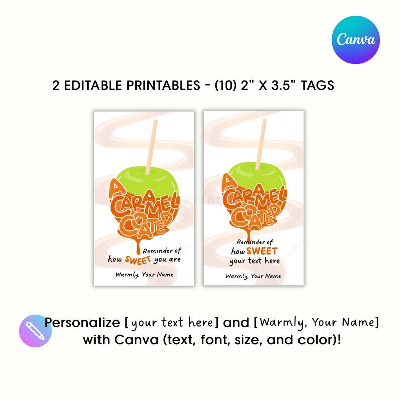 Caramel Apple Gift Tag: Teacher, Staff & Volunteer Appreciation ...