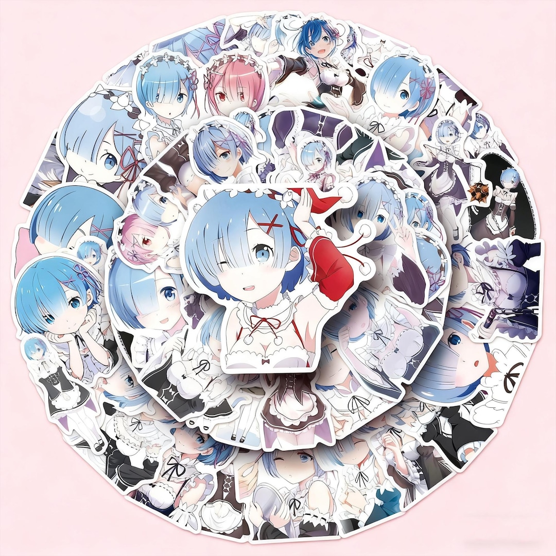 51pcs-rem Sticker Pack | Re:zero Anime Stickers | Cute Vinyl Decals ...