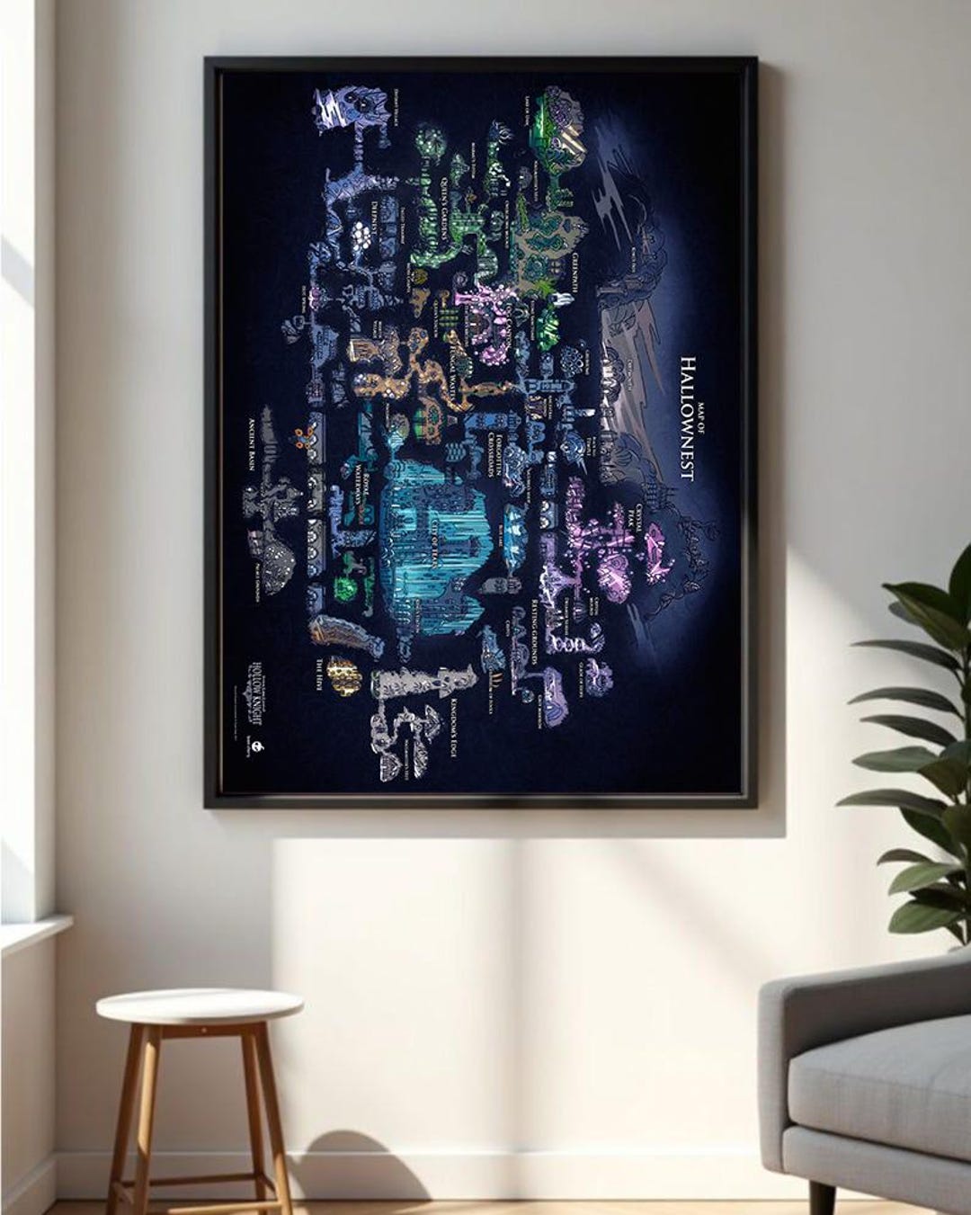 Hollow Knight Map of Hallownest Poster, Hollow Knight Wall Decor - Etsy