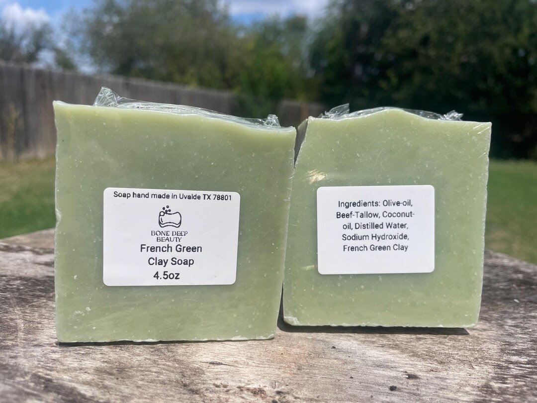 French Green Clay | Olive Oil, Tallow & Coconut Soap | Unscented ...