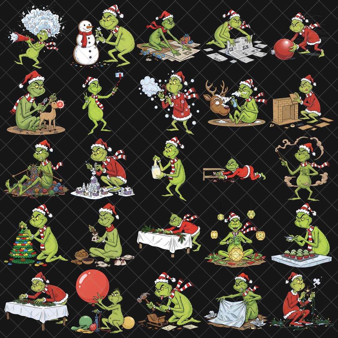The Grinch PNG Files, Grinch Christmas Png Bundle,mega Bundle PNG ...