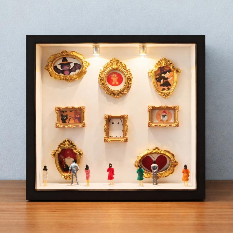 Personalized Mini Museum Shadow Box With Figurines – Custom Photo ...