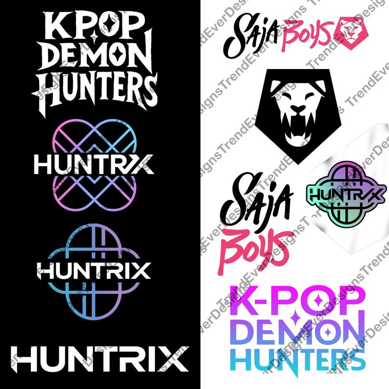 K-pop Demon Hunters Huntrix Logo Pack, Saja Boys Fan Art (instant ...