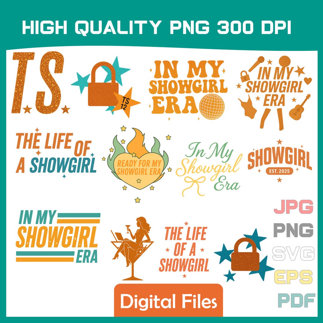 12 Design Showgirl Glitter Retro Style PNG | the Life of a Showgirl ...