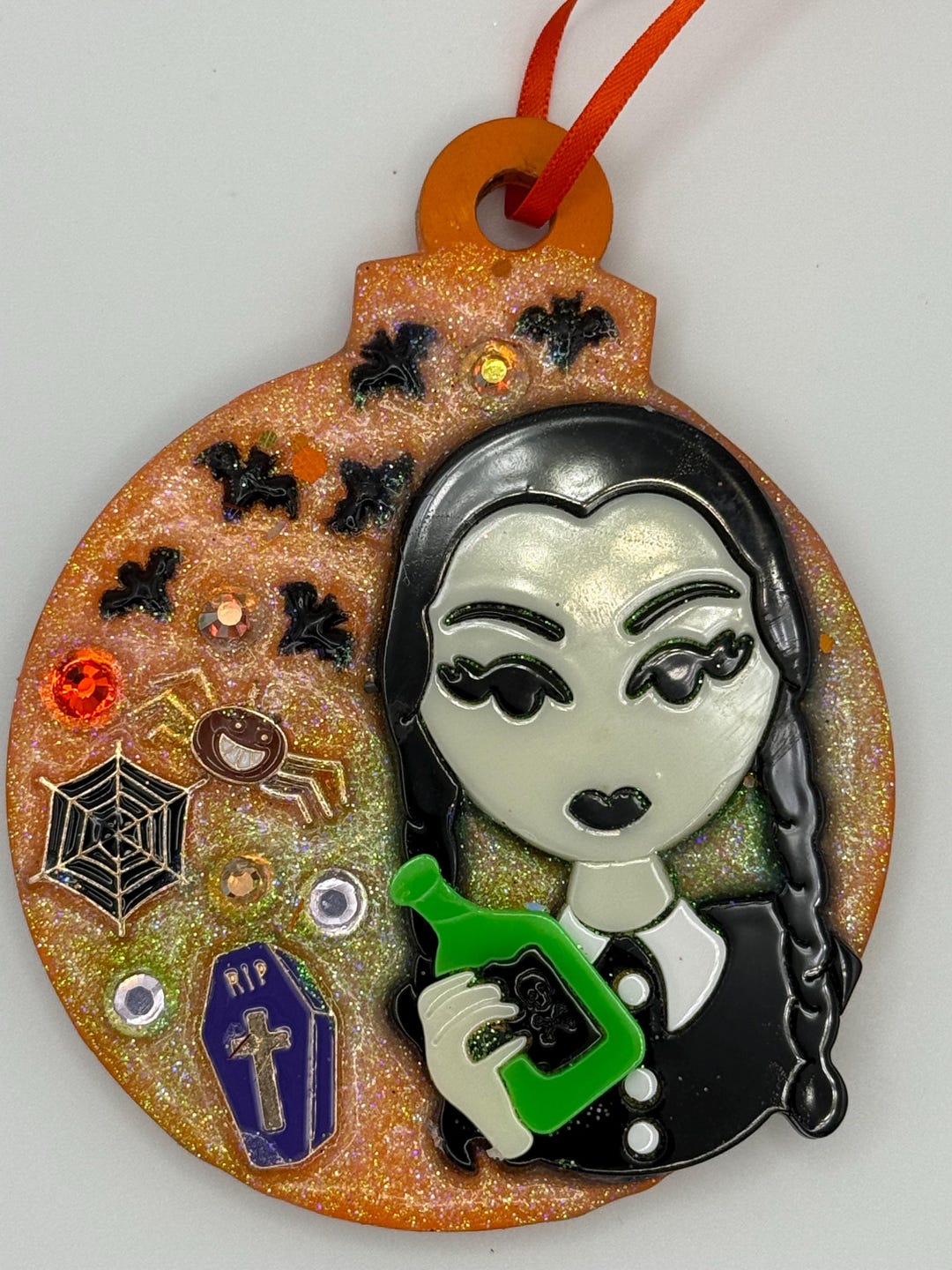 Wednesday Addams W Poison Bottle - Bejeweled Wood Ornament - Etsy