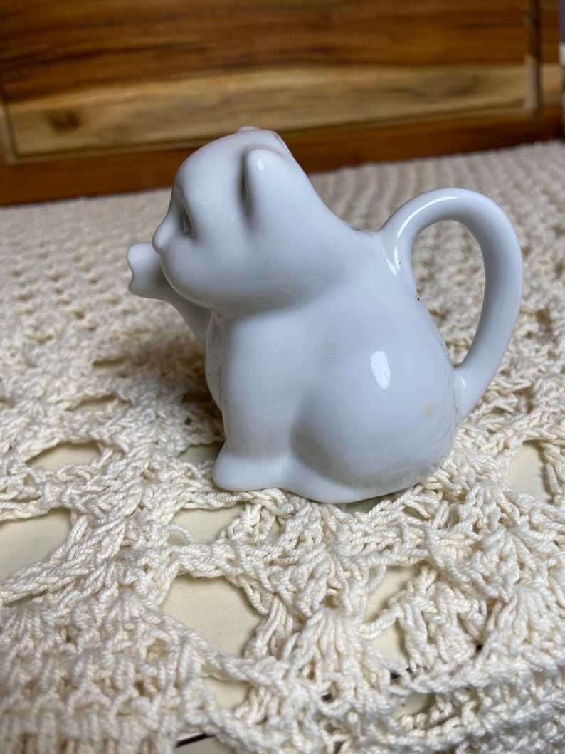 Cat Kitten Creamer White Mini Porcelain 2oz. 9/6 - Etsy