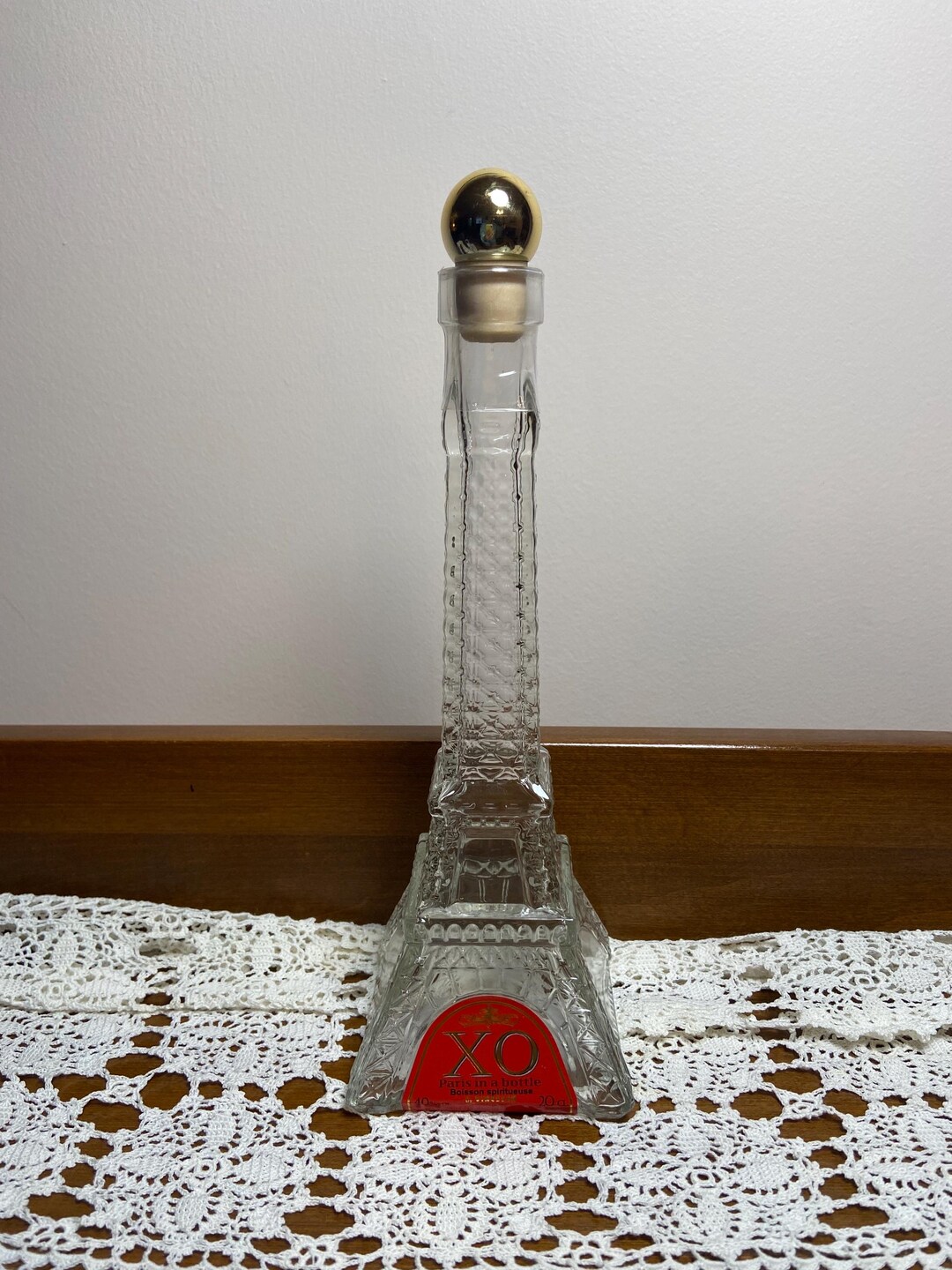 Vintage Eiffel Tower Glass Bottle, XO Brandy Decanter, Paris Decor - Etsy