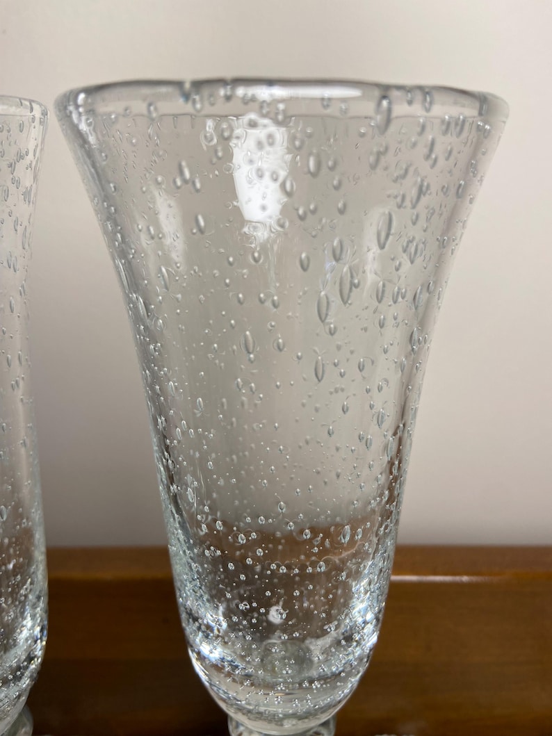 Vintage Italian Bubble Glass Champagne Flutes Set of 2. 12/9 - Etsy