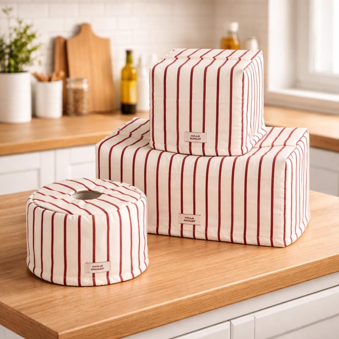 Striped Tissue Box Cover | Modern Fabric Tissue Holder - Etsy