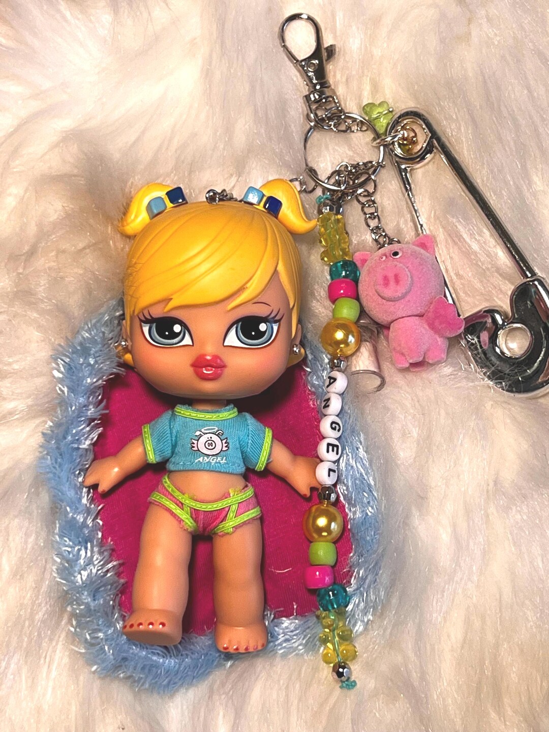Personalized Bratz Doll Keychain: Y2K Beaded Name Charm - Etsy