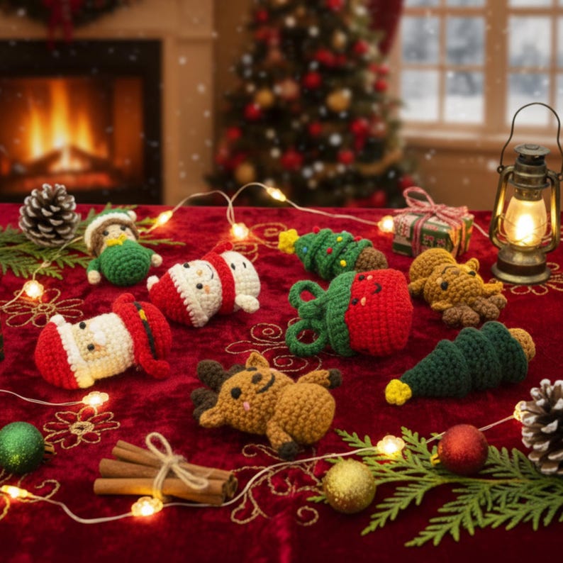 Christmas Mini Amigurumi Crochet Pattern – Santa, Snowman, Elf (PDF) - Etsy