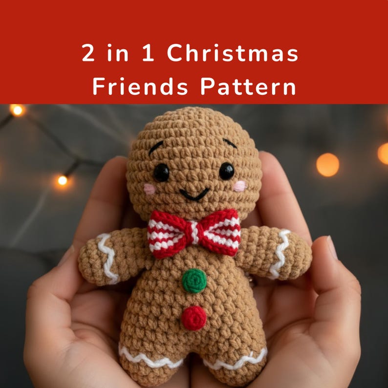 Christmas Crochet Pattern: Reindeer and Gingerbread Man Amigurumi (PDF ...