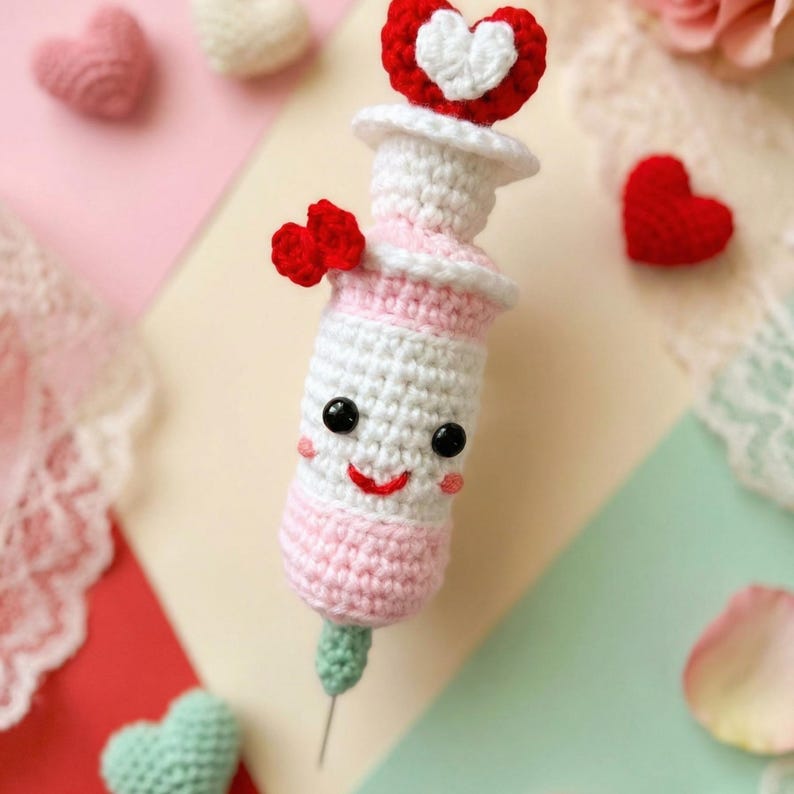 Crochet Injection Syringe Amigurumi Pattern Valentine Plush PDF Easy ...