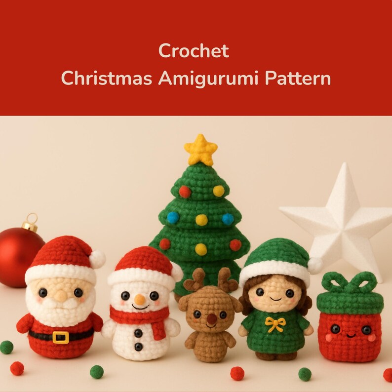 Christmas Mini Amigurumi Crochet Pattern – Santa, Snowman, Elf (PDF) - Etsy