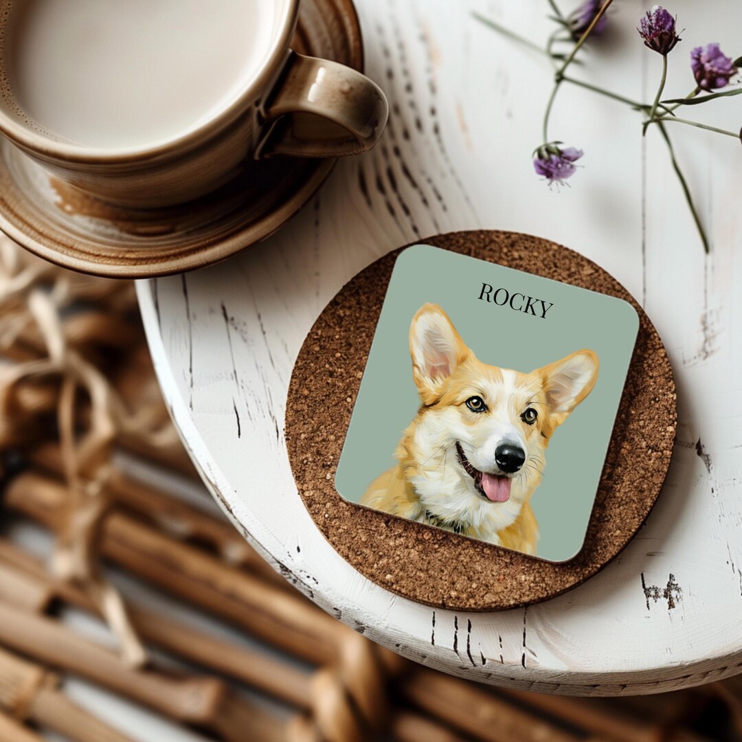 Custom Dog Coasters, Personalized Pet Coasters, Dog Lover Gift, Animal ...