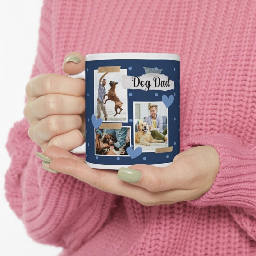 Dog Dad Personalized Mug, Custom Dog Dad Gift, Pet Lover Coffee Cup ...