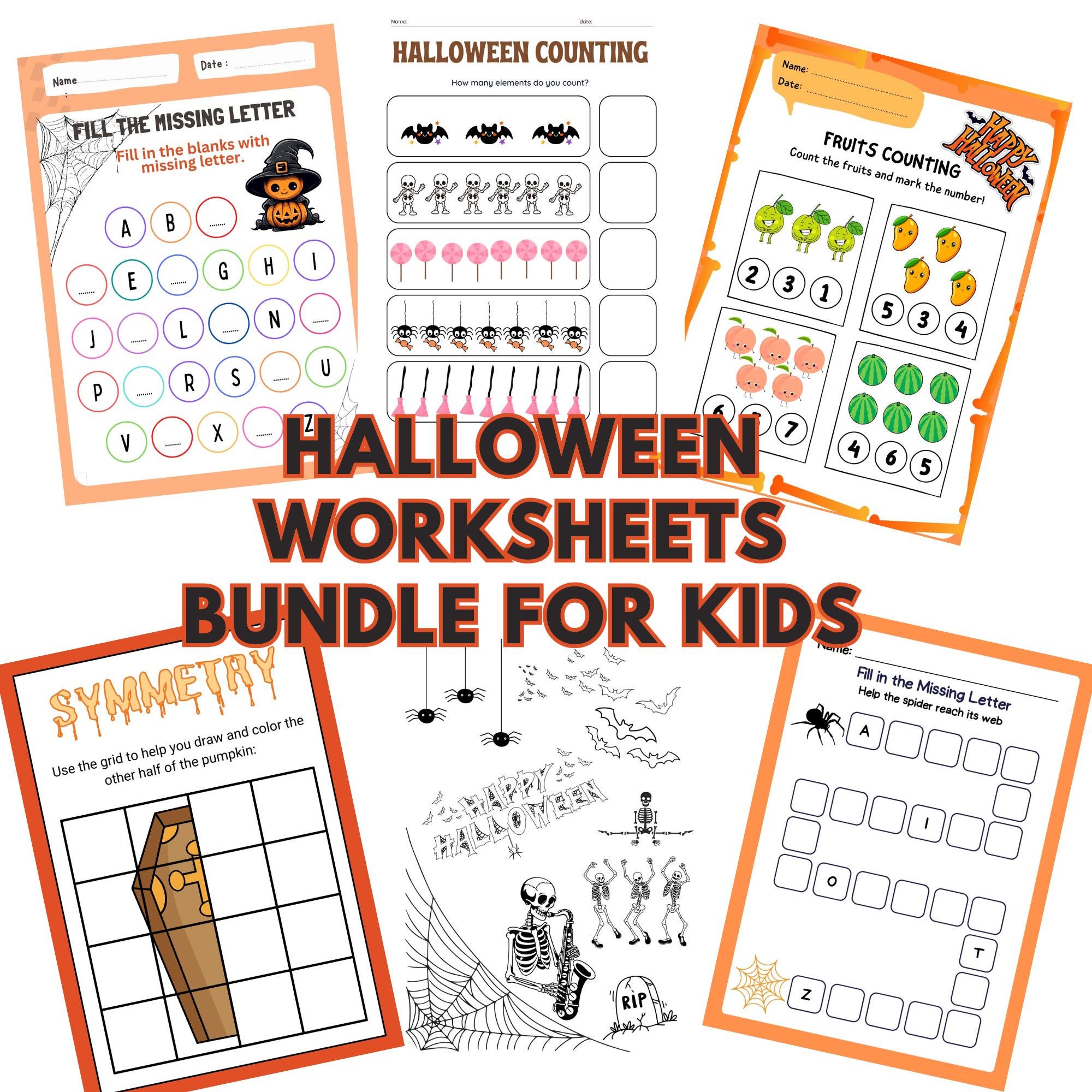 Halloween Preschool Activity Pack: 50+ Math, Tracing, Coloring Pages ...