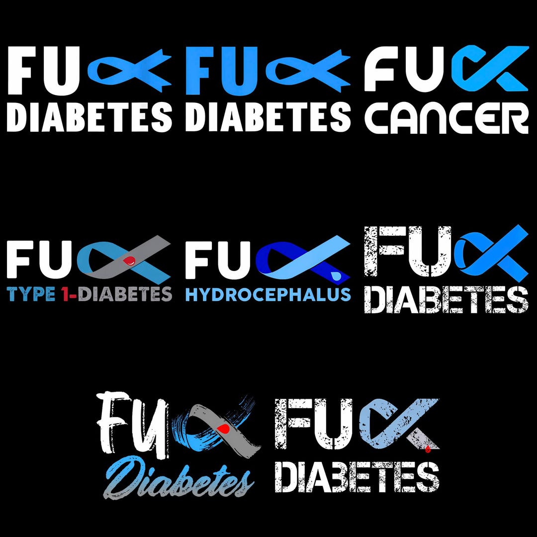 Funny Fighter Diabetes PNG, Blue Ribbon Awareness Humor Clipart, T1D ...
