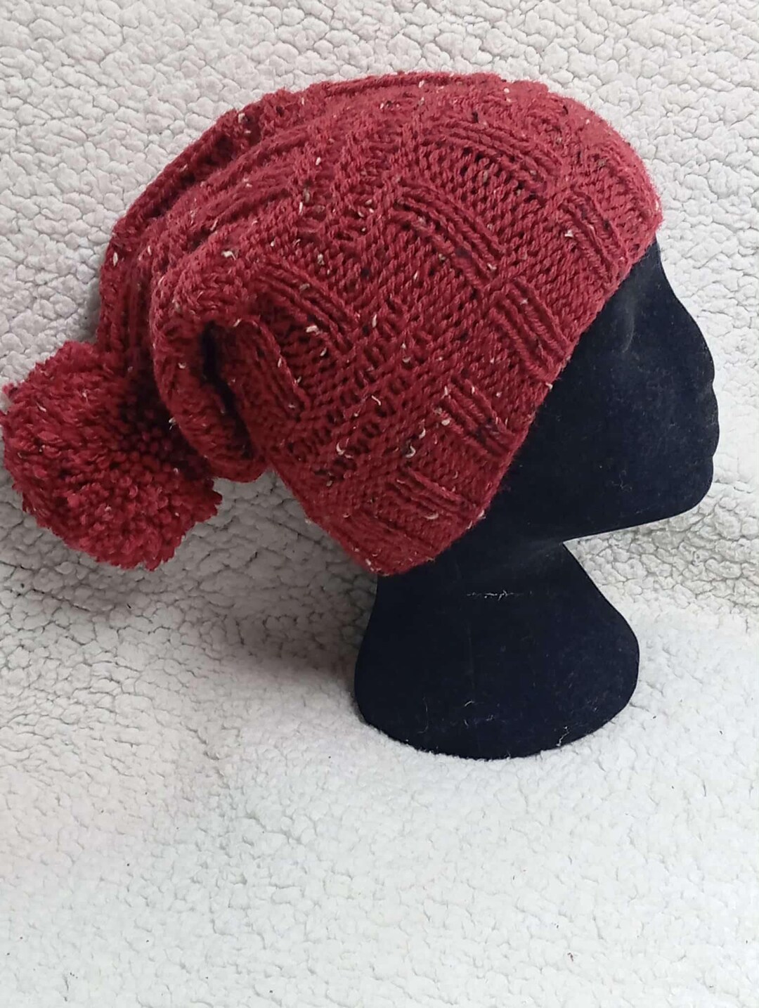 Woin-woin Elf Hat Adult Teen Handmade Knit Winter Snow Cold Burgundy - Etsy