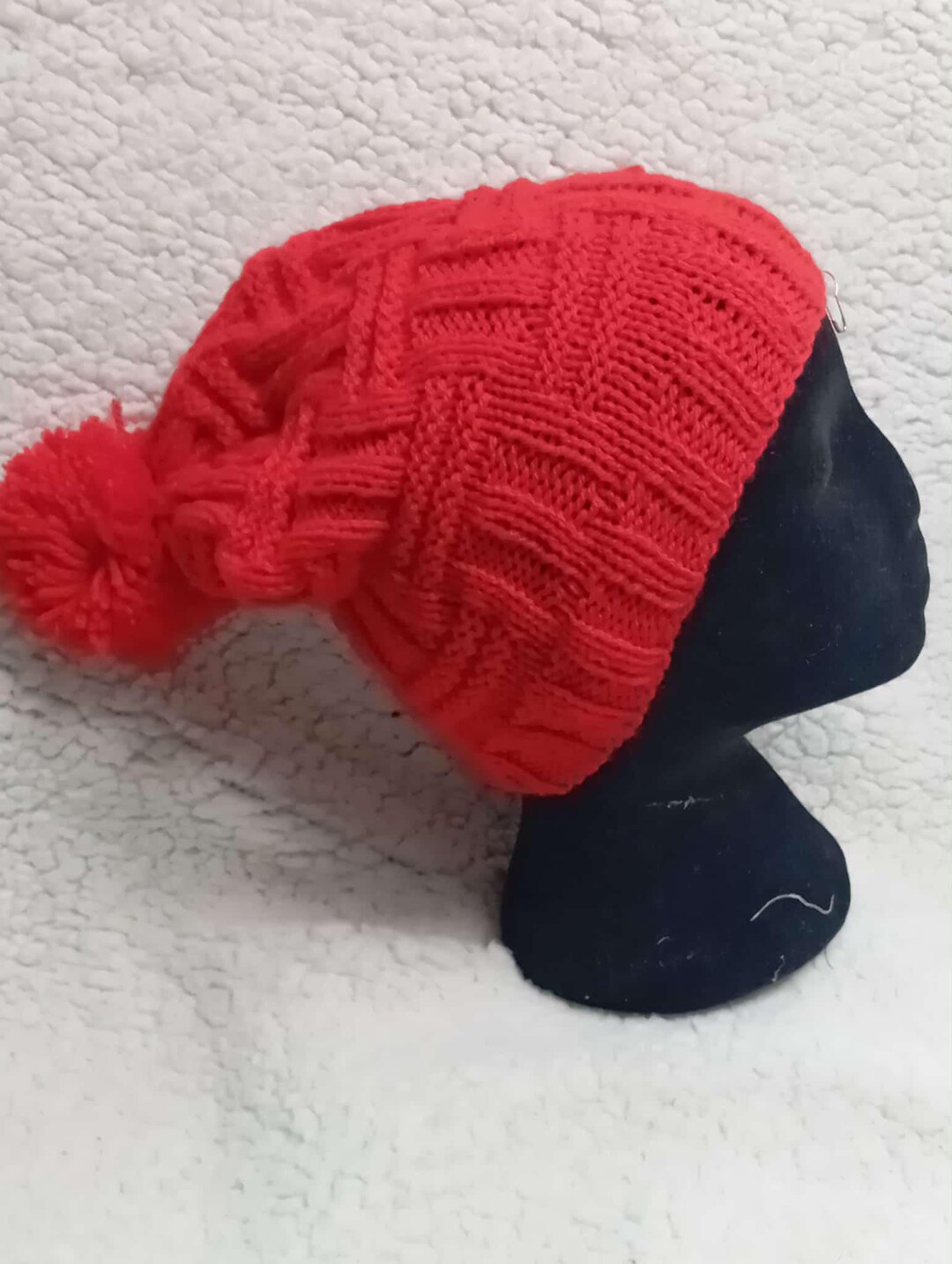 Woin-woin Elf Hat Adult Teen Handmade Knit Winter Snow Cold Red - Etsy