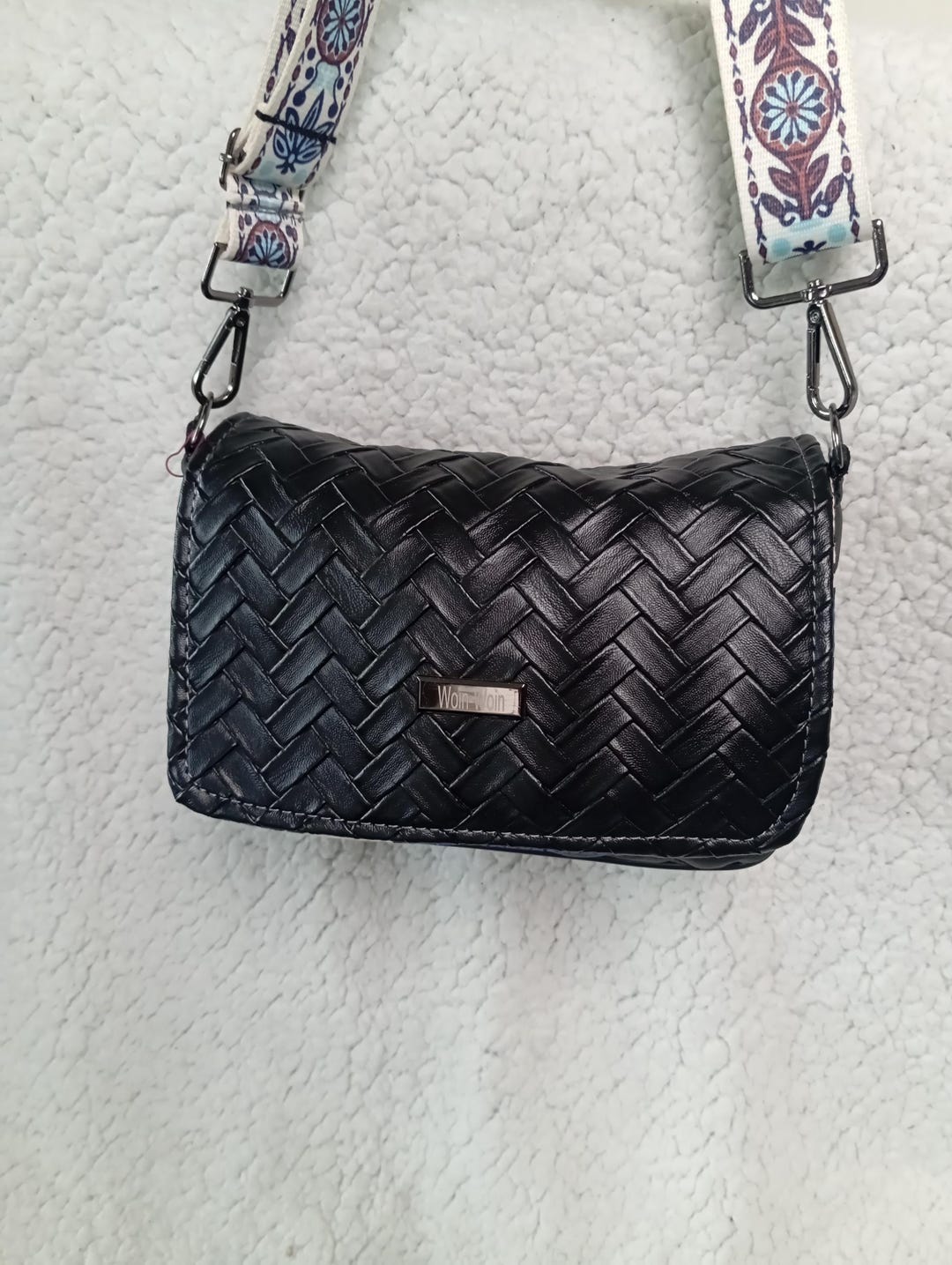 Woin-woin Handbag Unique Model Shoulder Strap, Black Handmade Artisanal ...
