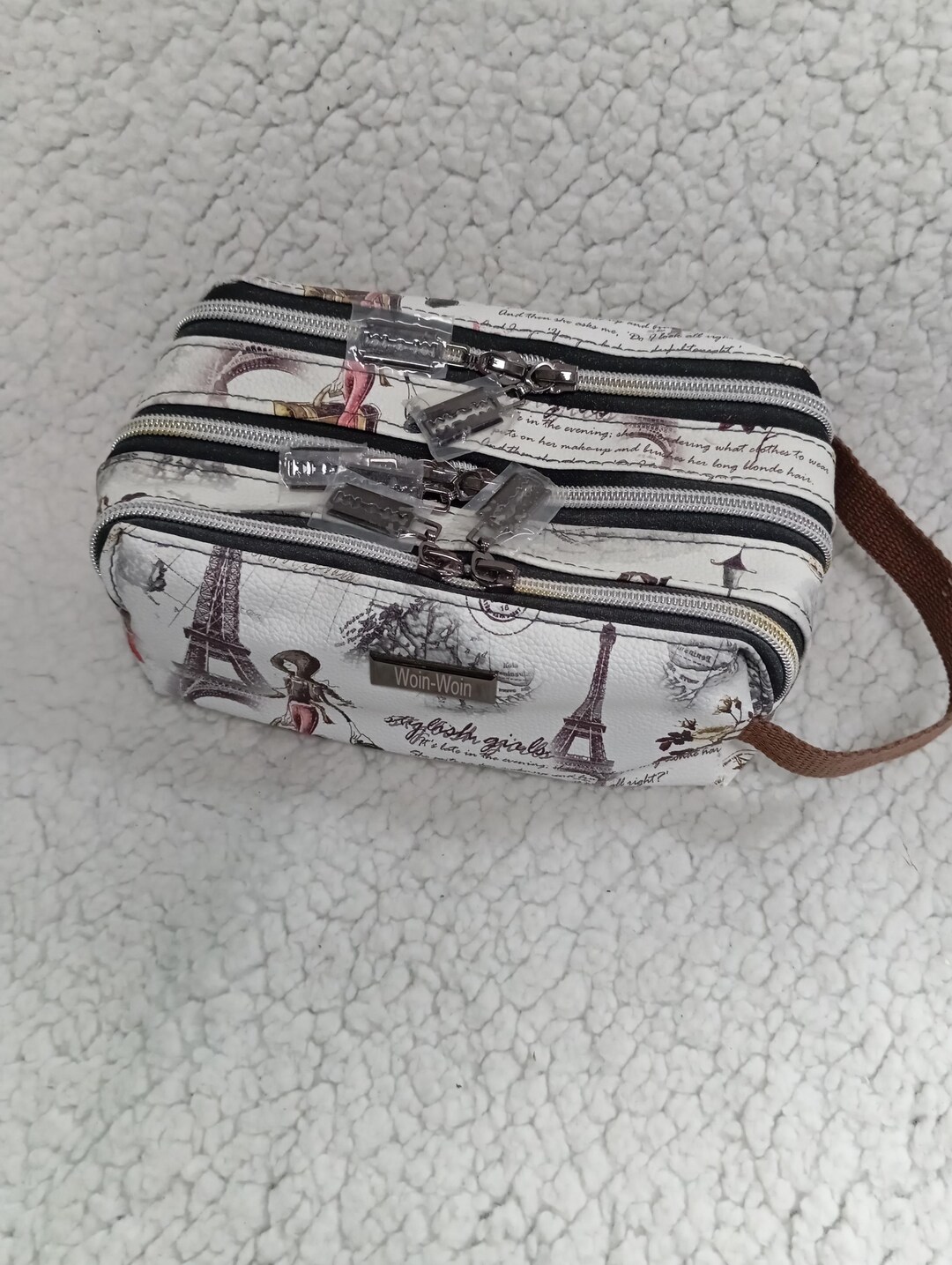 3-compartment Woin-woin Fabric Pencil Case, Handmade, Parisian Faux ...