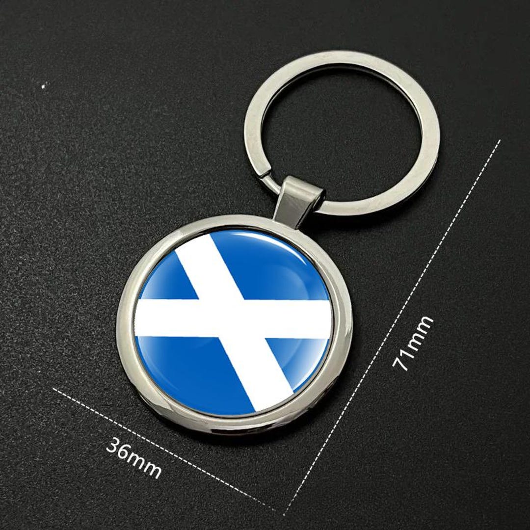 Scottish Flags Key Ring Metal or PE Leather Keychain Emblem Logo ...