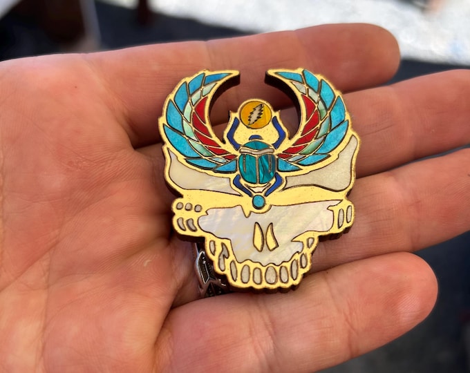 Grateful Scarab Version 2 Hand Inlaid Pin - Etsy