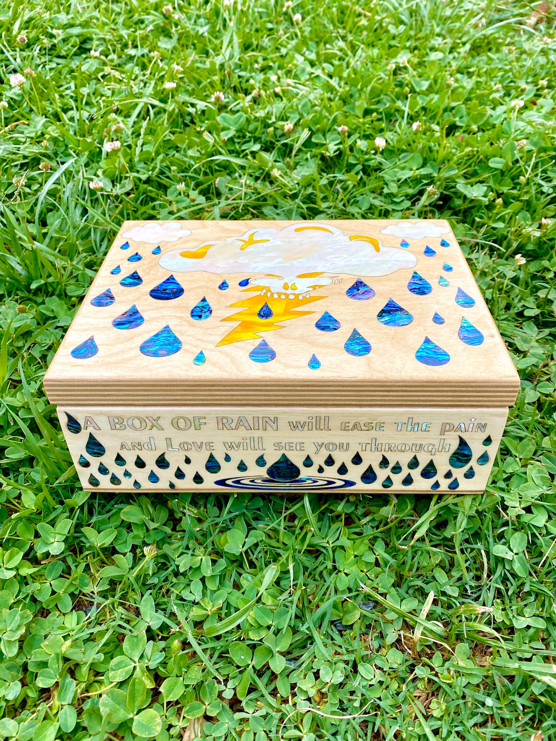 Box of Rain. Abalone/pearl Inlay Box - Etsy